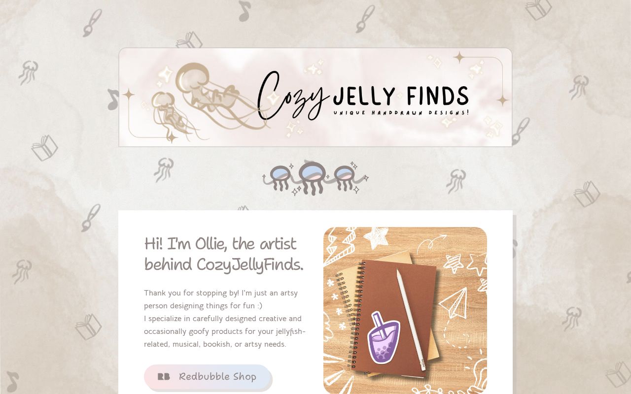 CozyJellyFinds' carrd!